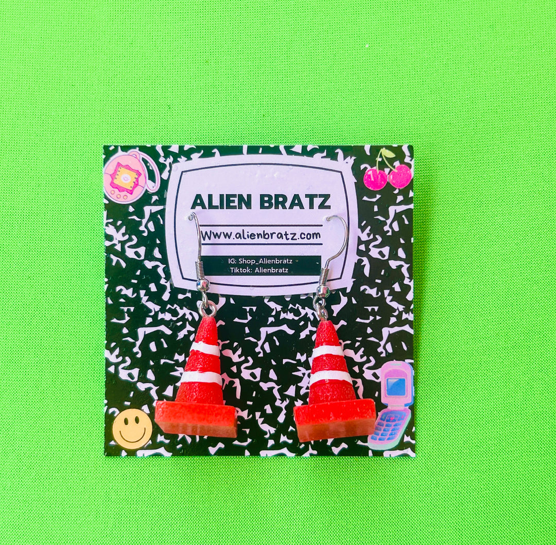 Traffic Cone Earrings Weird Earrings Kitsch Earring Handmade Earrings ...